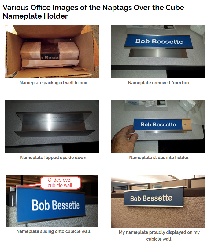 A Review of Over-the-Cube Nameplates for Cubicles - NapNameplates