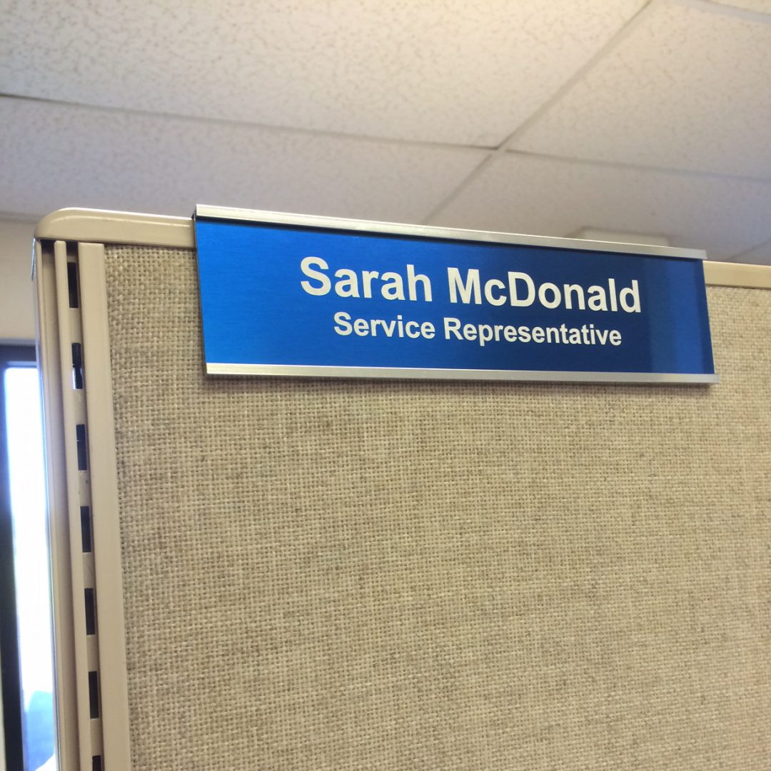 Cubicle Nameplate Holders with Custom Nameplates - NapNameplates