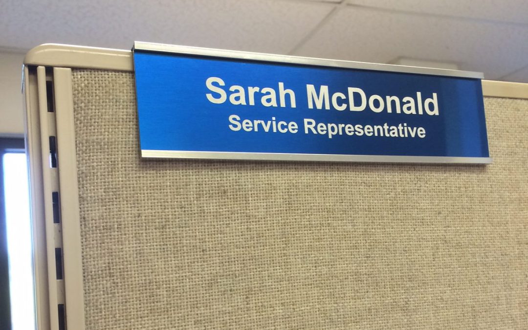 Cubicle Nameplate Holders with Custom Nameplates - NapNameplates