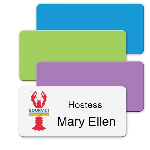 Plastic Name Badges Custom-Color Printed Rectangles - NapNameplates