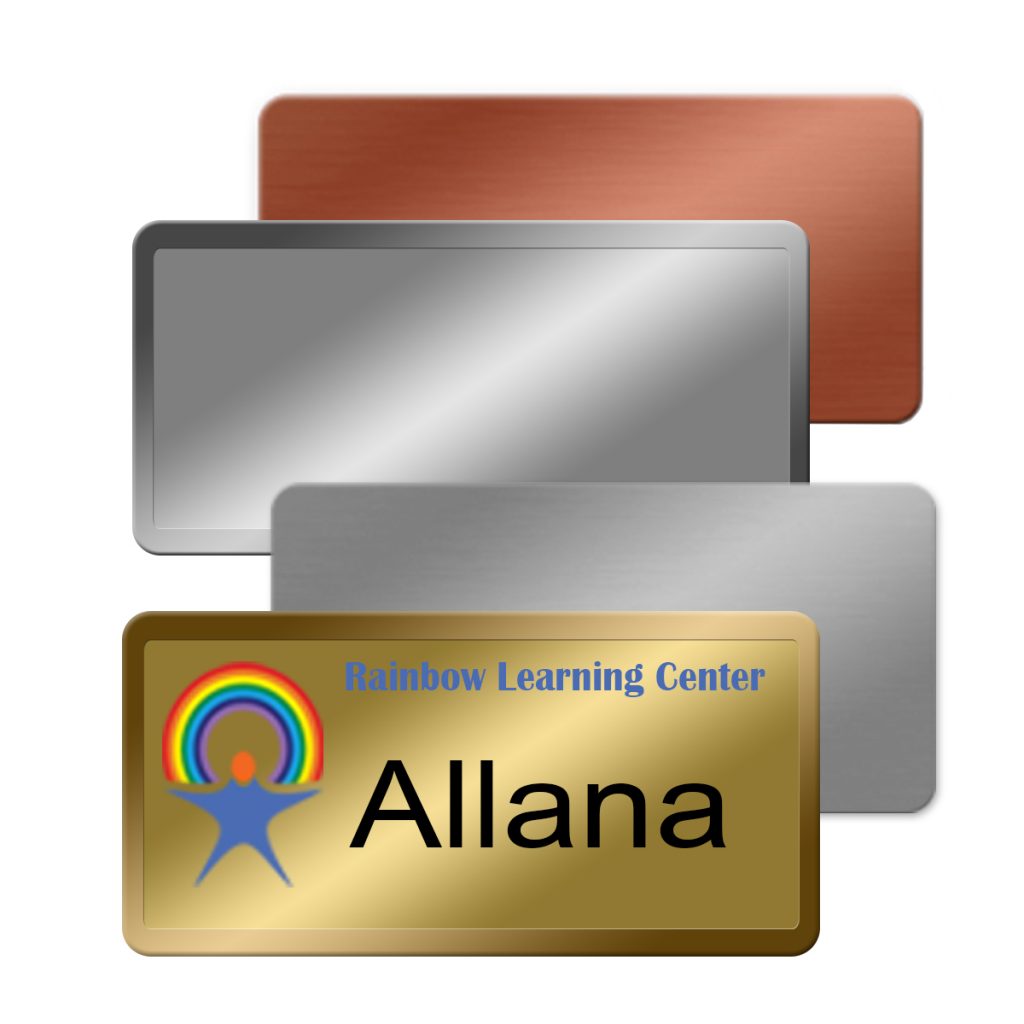 Large Custom Metal Name Badges with Logos - NapNameplates.com