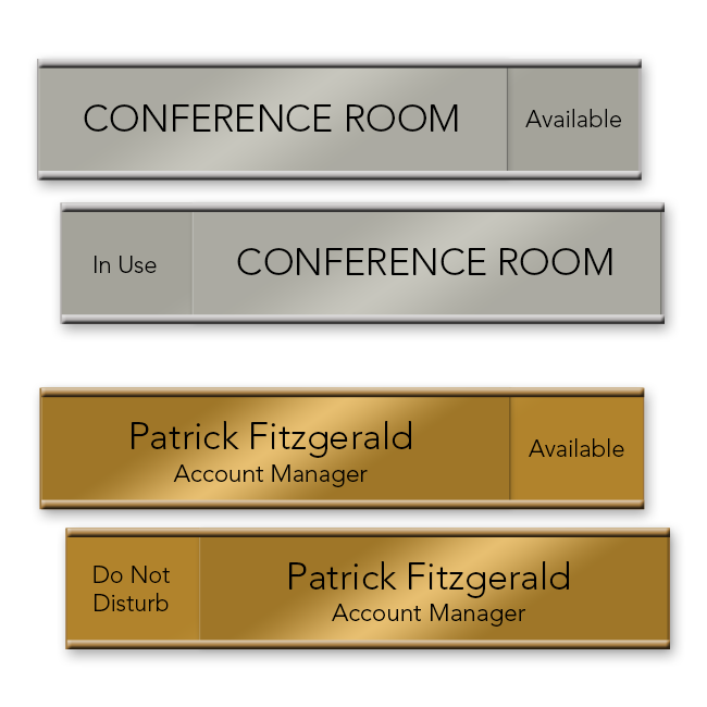 Sliding Signs for Office Doors or Cubicles - NapNameplates.com