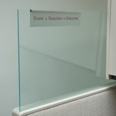Name Plate Signs Slide Over Glass Cubicle Walls - NapNameplates.com