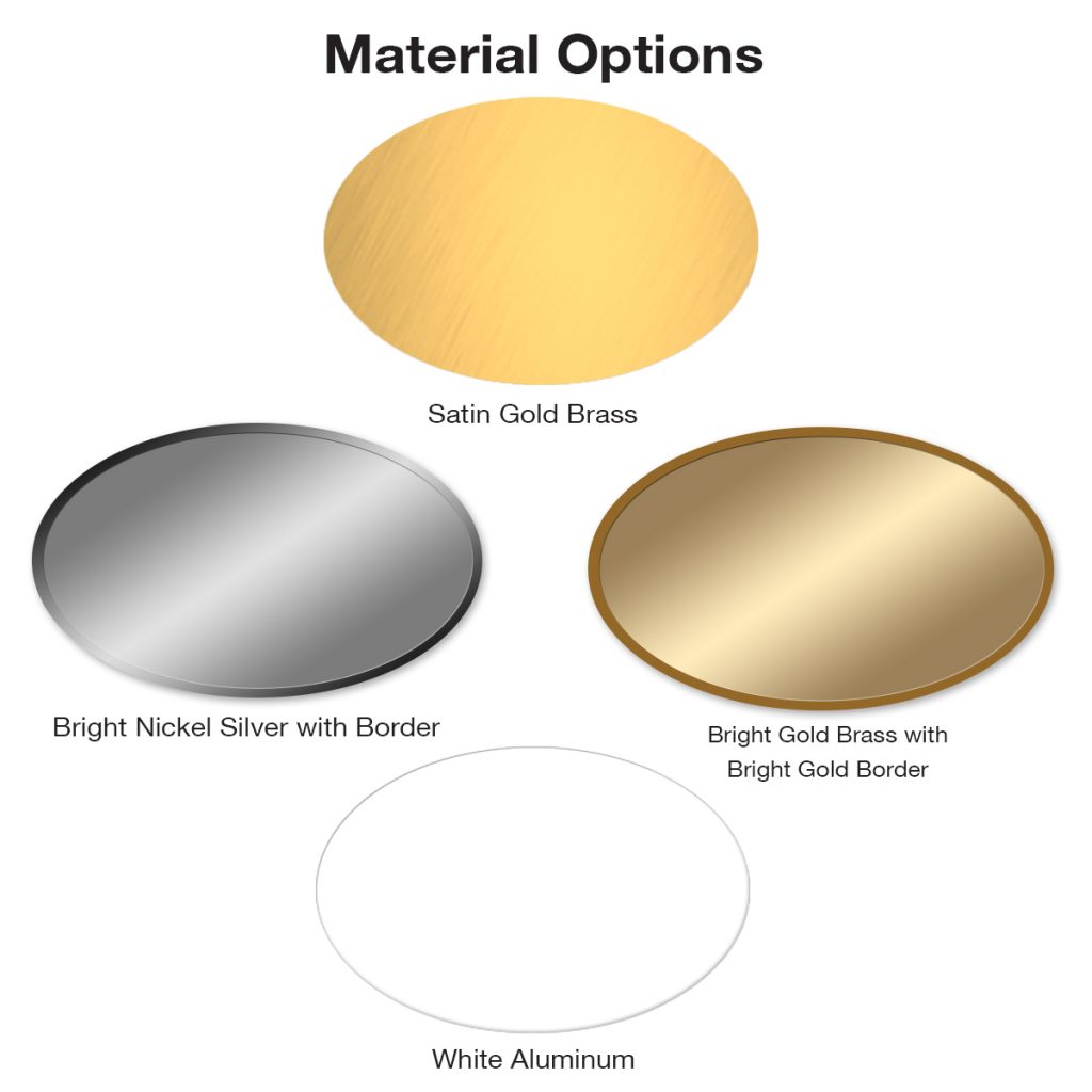 Oval Metal Name Tags Custom Printed with Logo Only - NapNameplates