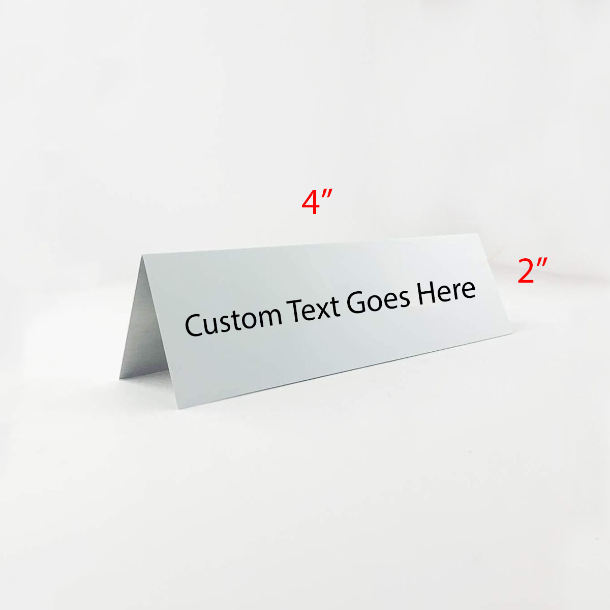 Custom Metal Table Top Signs, Tent-Style 4x2 – NapNameplates.com