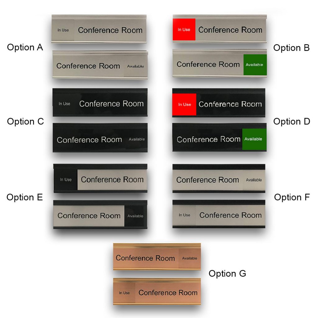 Modern Conference Room Slider Signs - NapNameplates
