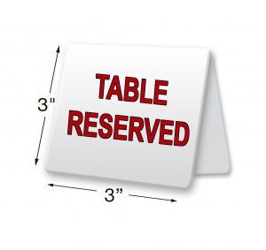 metal table tent signs - NapNameplates