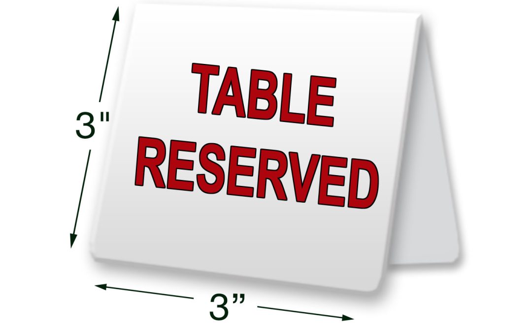 metal table tent signs - NapNameplates