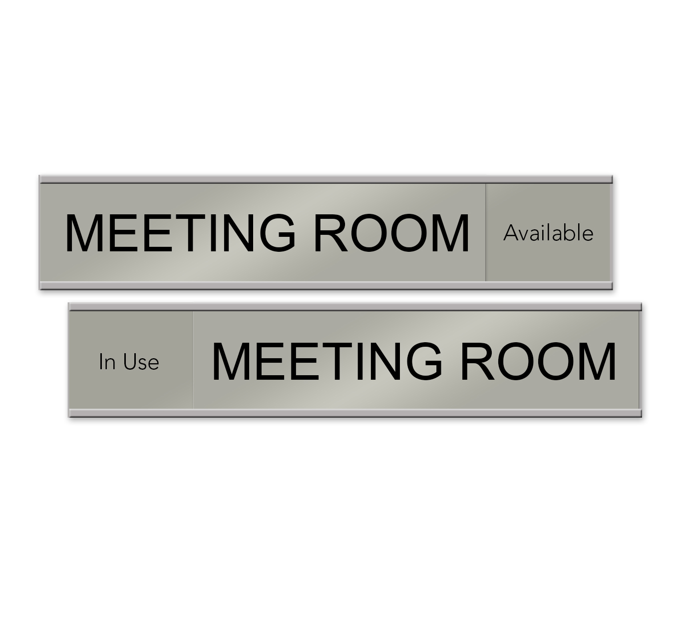 Meeting Room Slider Signs - Silver 6" x 1", 10" x 2", or 12" x 3 ...