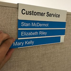 Custom Cubicle Sign with Nameplate Holders - NapNameplates.com