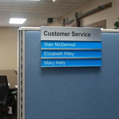 Custom Cubicle Sign with Nameplate Holders - NapNameplates.com