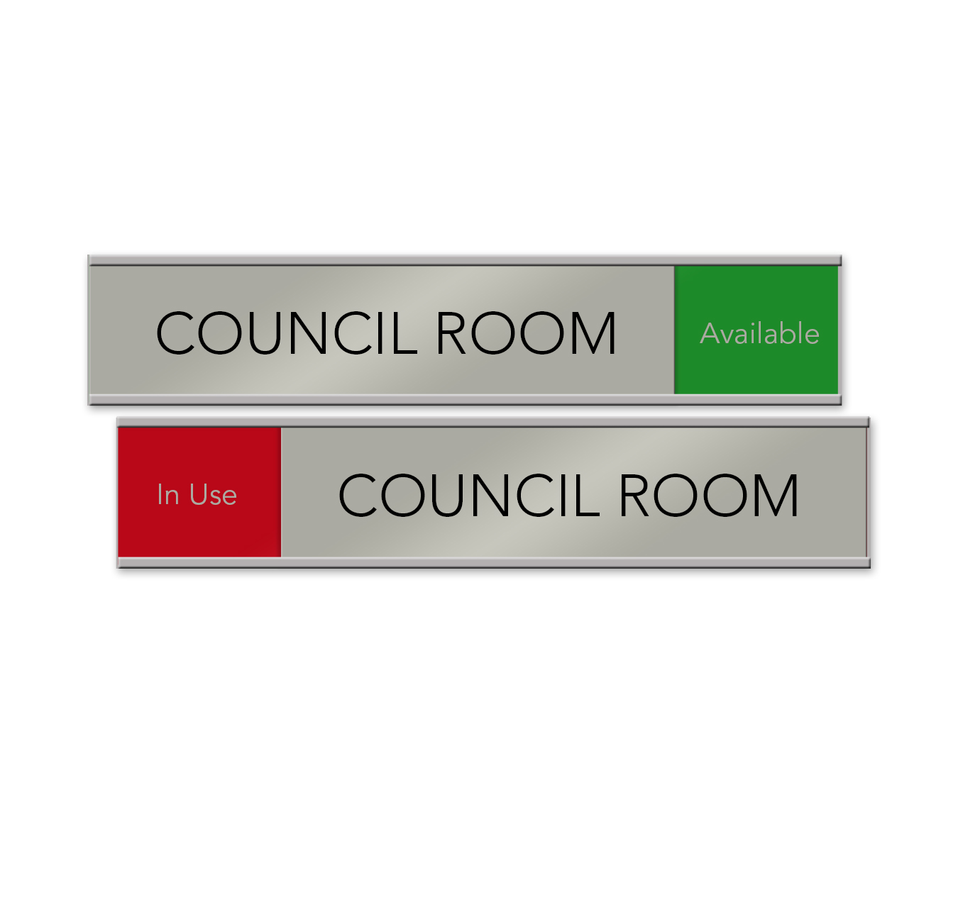 Council Room Slider Signs 6"x1" or 10"x2" - NapNameplates
