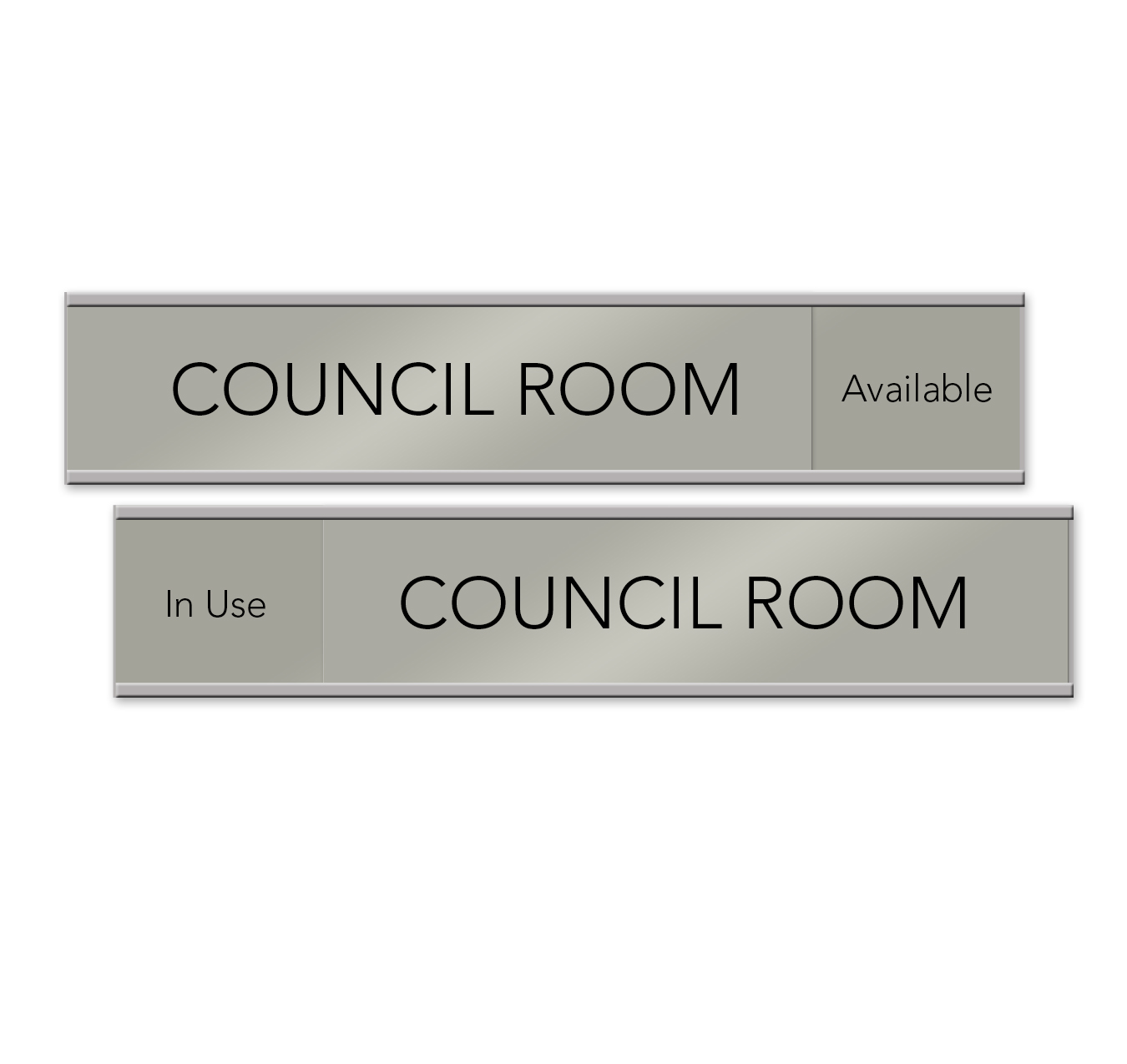 Council Room Slider Signs 6"x1" or 10"x2" - NapNameplates