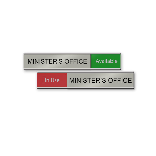 Minister's Office Slider Signs 6"x1" or 10"x2" - NapNameplates