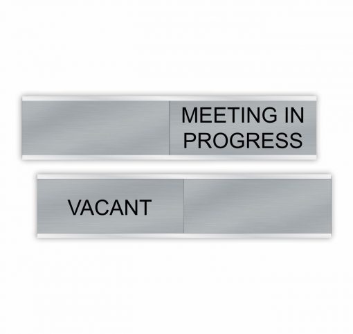 Meeting In Progress/Vacant Slider Signs 6″x1″ or 10″x2″ - NapNameplates