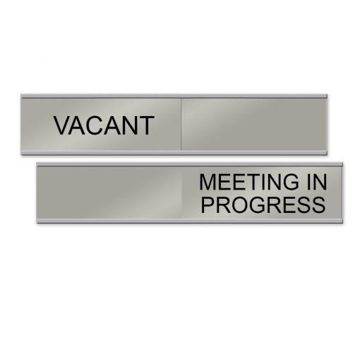 Meeting In Progress/Vacant Slider Signs 6″x1″ or 10″x2″ - NapNameplates