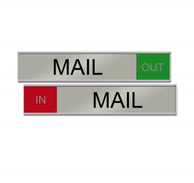 Mail In/Out Slider Sign 6"x1" or 10"x2" - NapNameplates