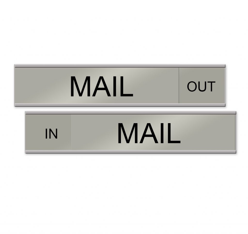 Mail In/Out Slider Sign 6"x1" or 10"x2" - NapNameplates