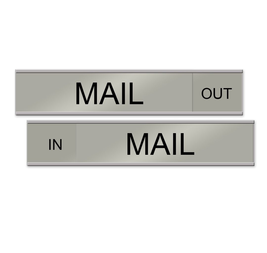 Mail In/Out Slider Sign 6"x1" or 10"x2" - NapNameplates