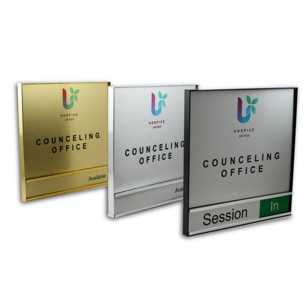 Custom Slider Signs for Offices with Text and Graphics - Nap Nameplates