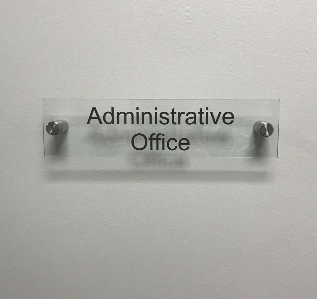 Administrative Office Acrylic Name Plate Sign - Napnameplates.com
