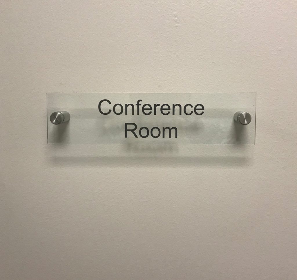 Clear Acrylic Conference Room Signs for Offices - Napnameplates.com