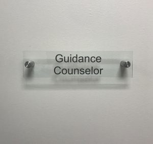 Guidance Counselor Clear Acrylic Sign - Napnameplates.com