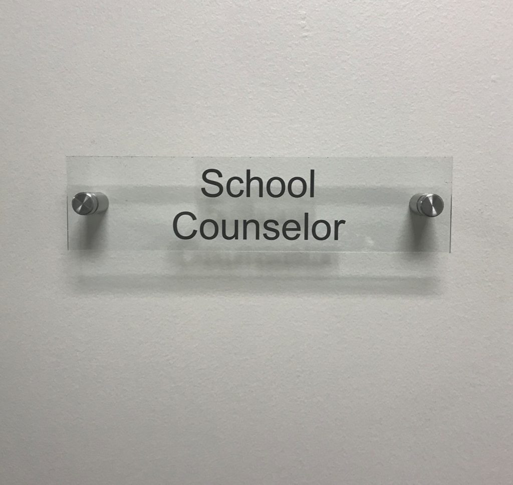 School Counselor Acrylic Sign for Doors or Desks - Napnameplates.com