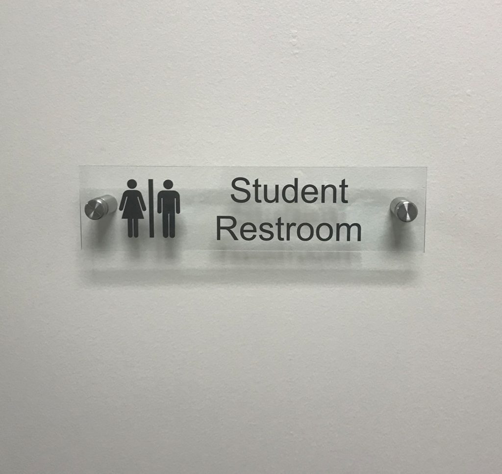 Student Restroom Acrylic Signs for Doors or Walls - Napnameplates.com
