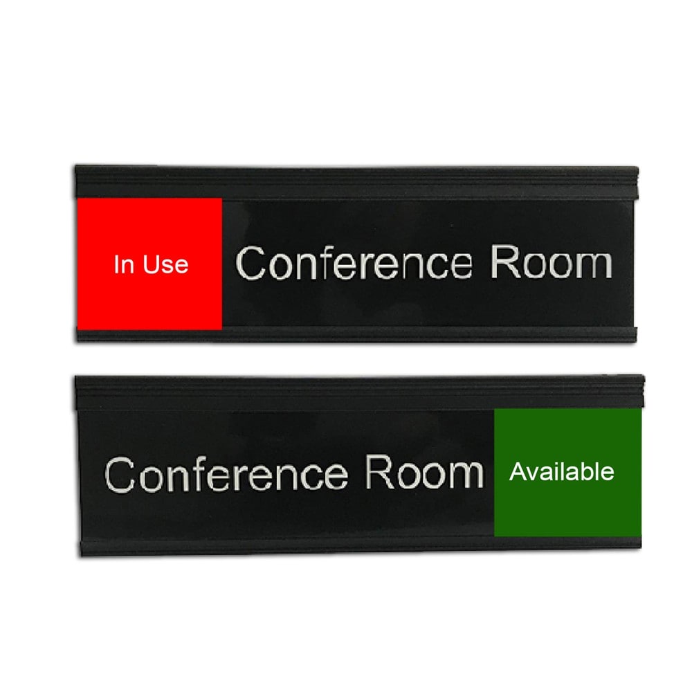 Conference Room Slider Signs, Metal, In Use / Available - NapNameplates