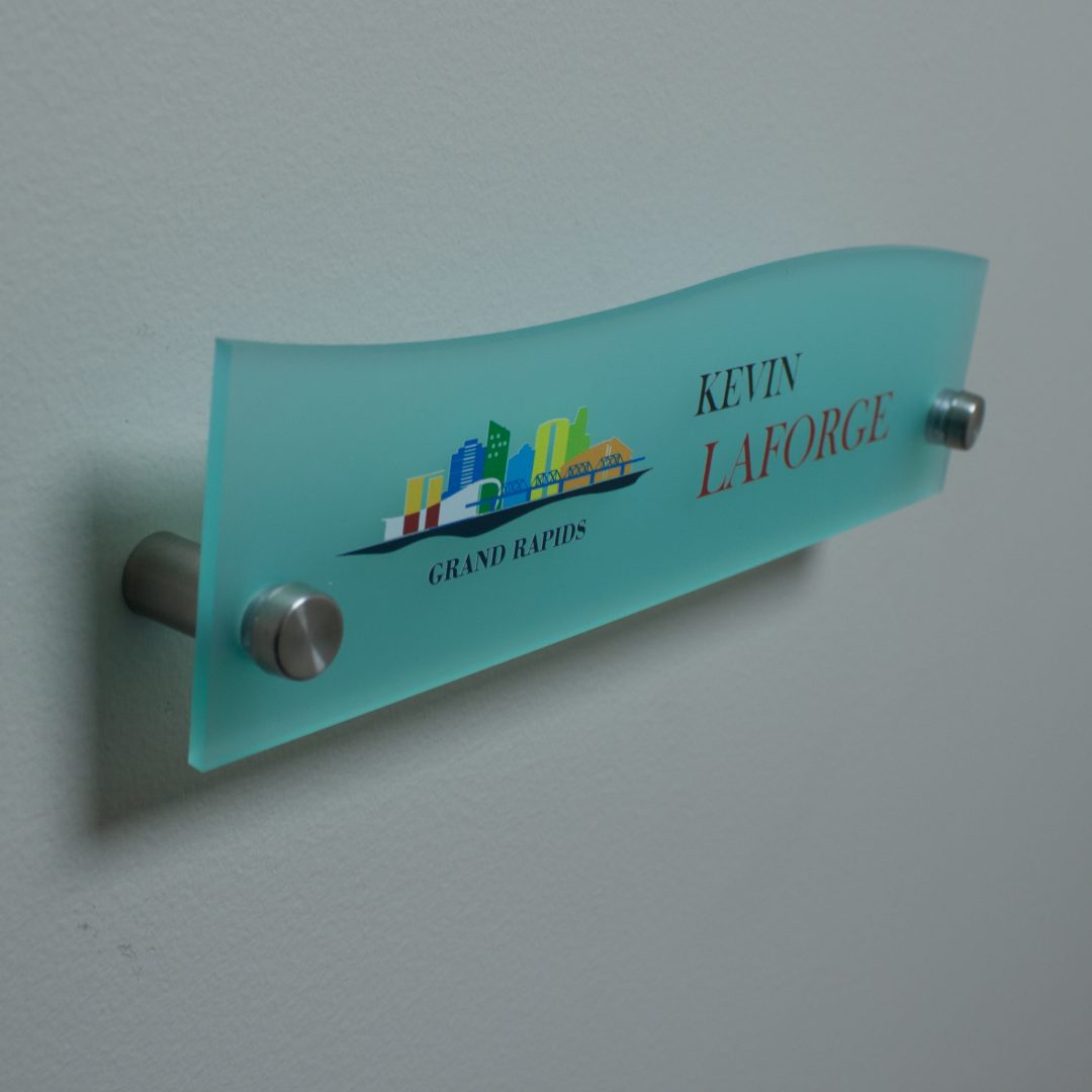 Acrylic Name Plates for Doors or Walls, Top Wave - NapNameplates