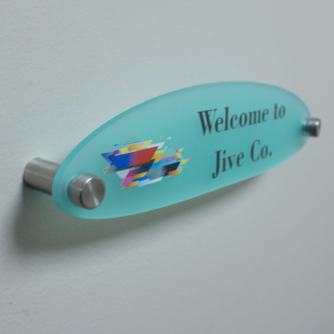Acrylic Name Plates for Office Walls, Oval - NapNameplates