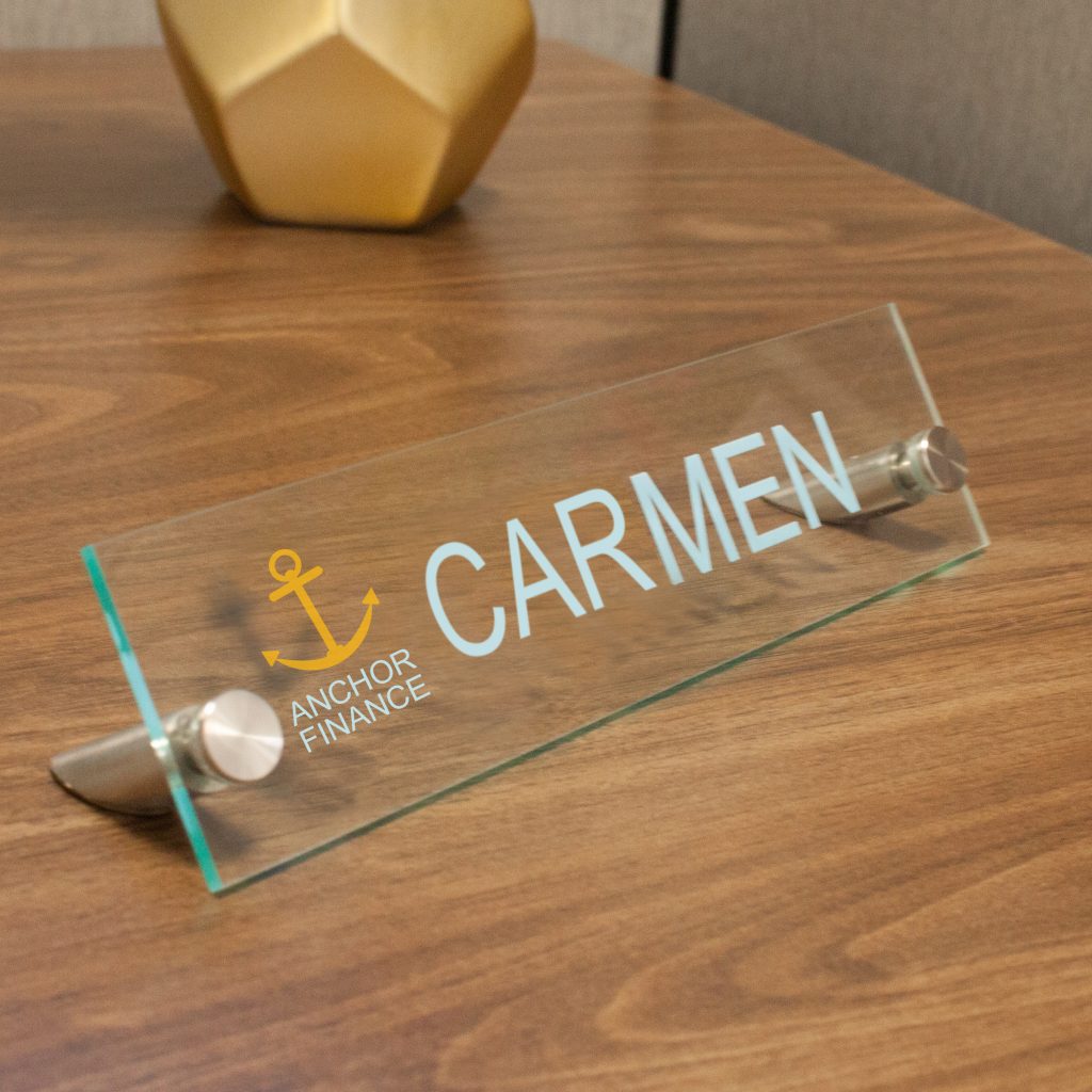Acrylic Desk Name Plates, Rectangle Shape - NapNameplates.com