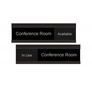 Black Conference Room Slider Signs - Available / In Use - NapNameplates
