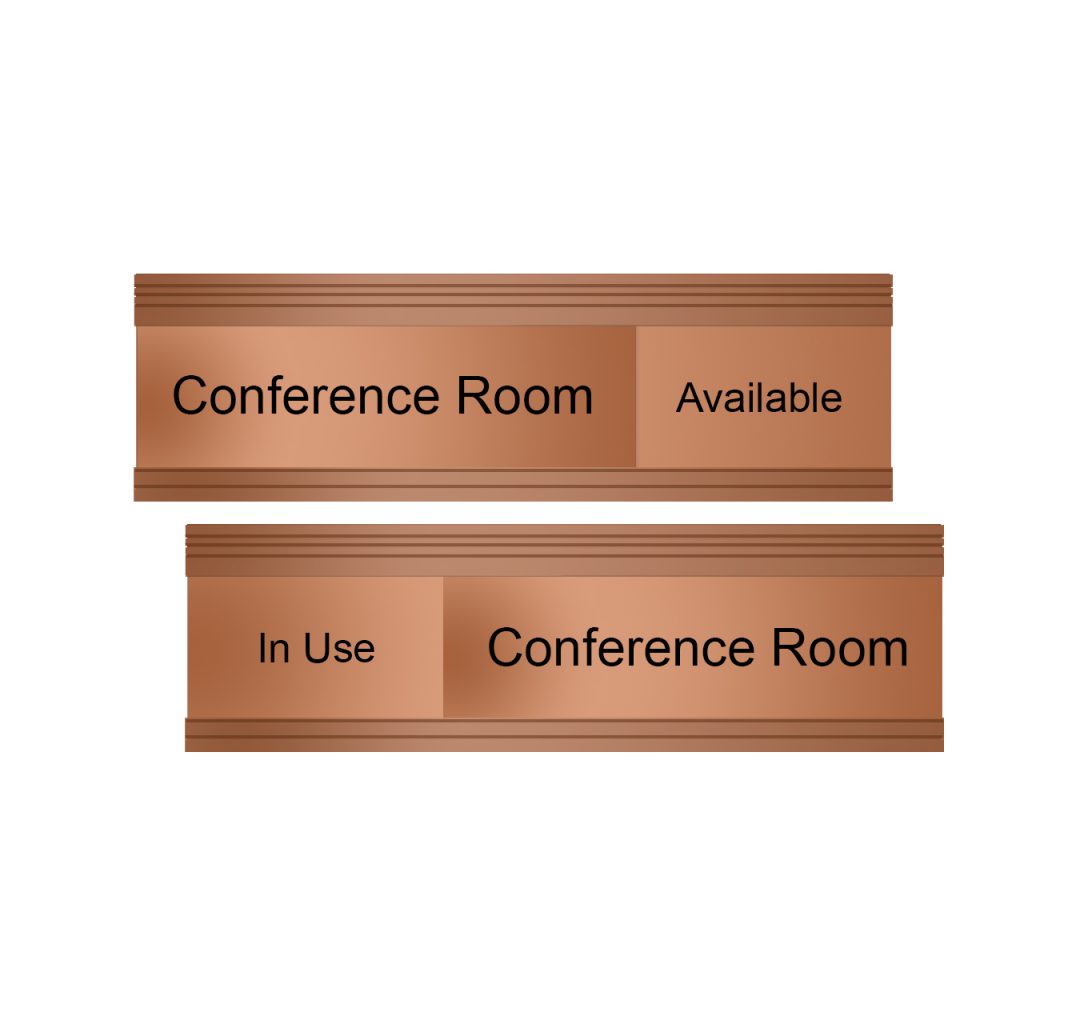 Copper Conference Room Slider Signs Available / In Use - NapNameplates