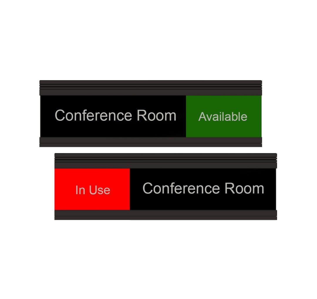 Conference Room Slider Signs, Metal, In Use / Available - NapNameplates