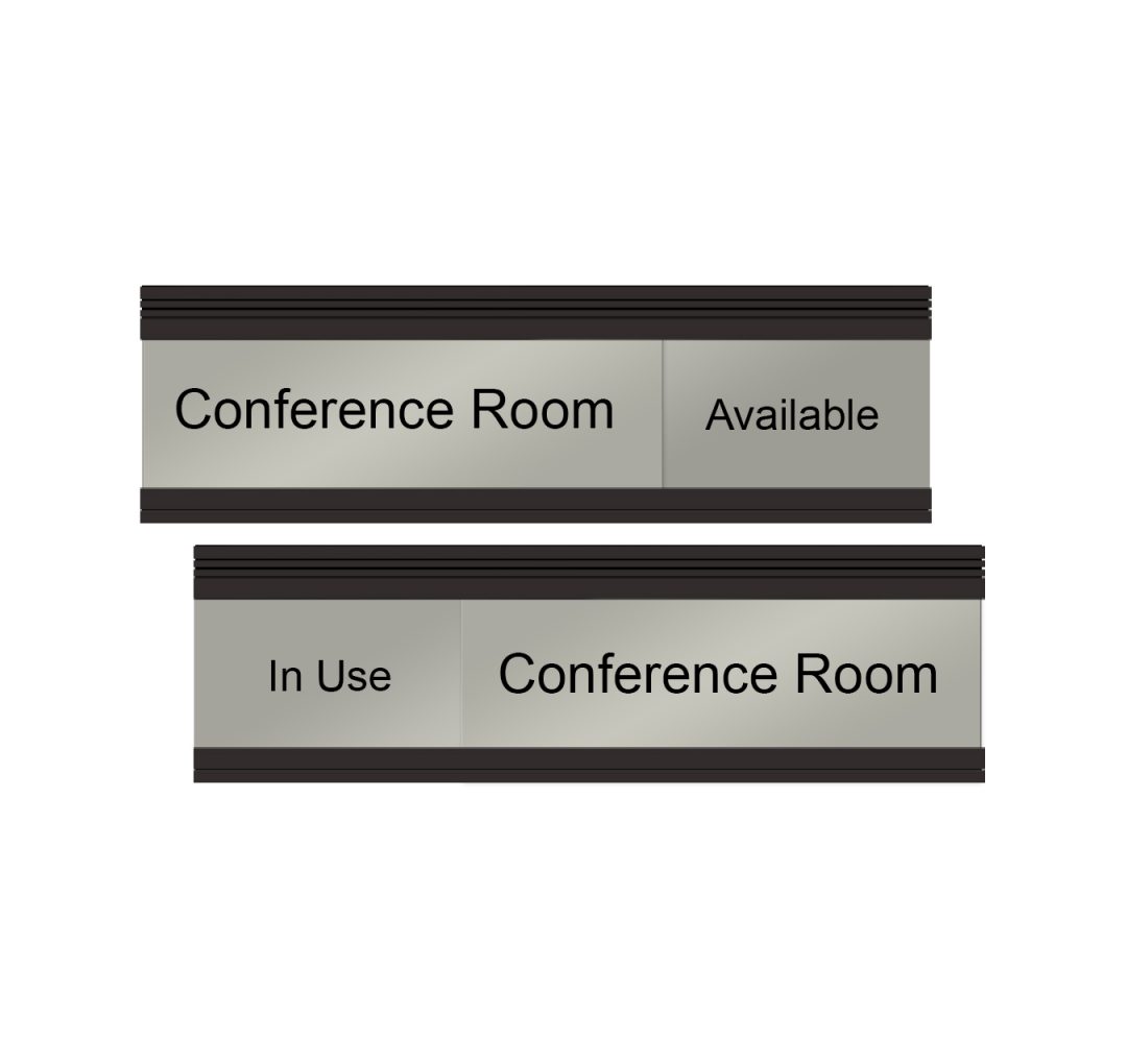 Conference Room Slider Signs, Silver with Black Border - NapNameplates
