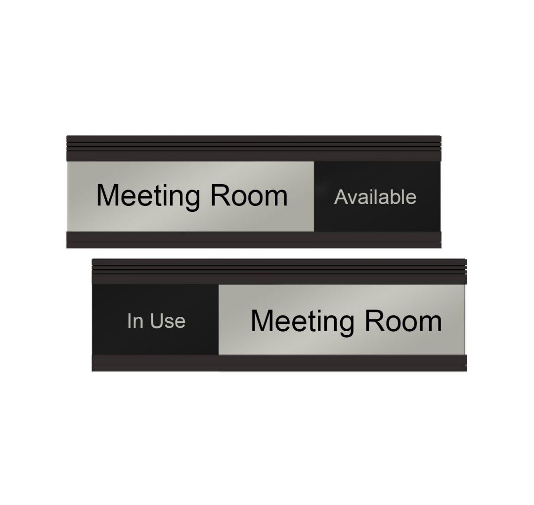 Slider Signs for Meeting Rooms, Silver, Red & Green - Nap Nameplates