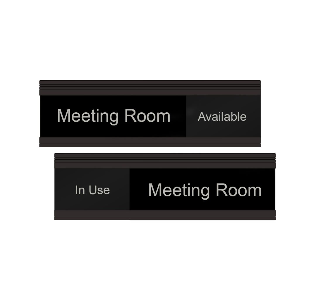 Meeting Room Slider Signs "In Use" Brushed Silver - NapNameplates.com