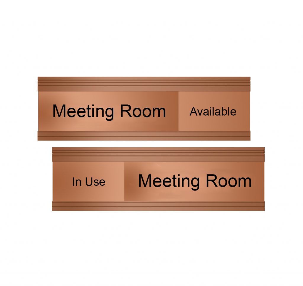 Meeting Room Slider Signs "In Use" Brushed Silver - NapNameplates.com