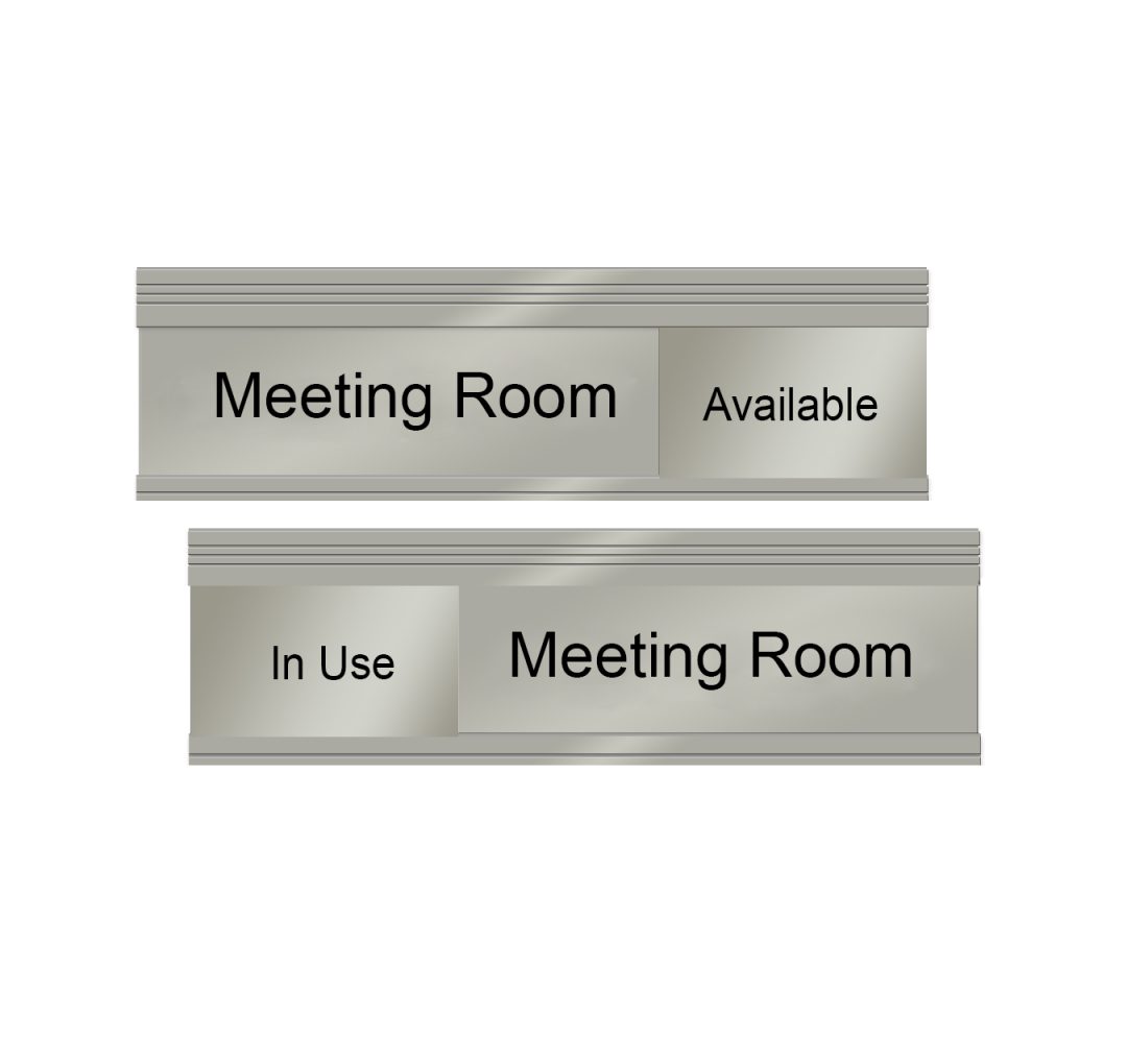 Meeting Room Slider Signs "In Use" Brushed Silver - NapNameplates.com