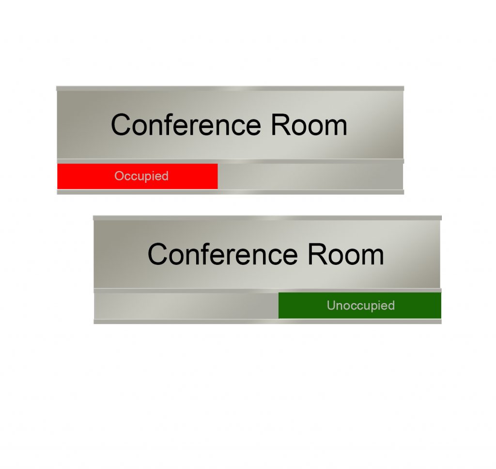 Conference Room Sliding Metal Sign Silver/Green/Red - NapNameplates