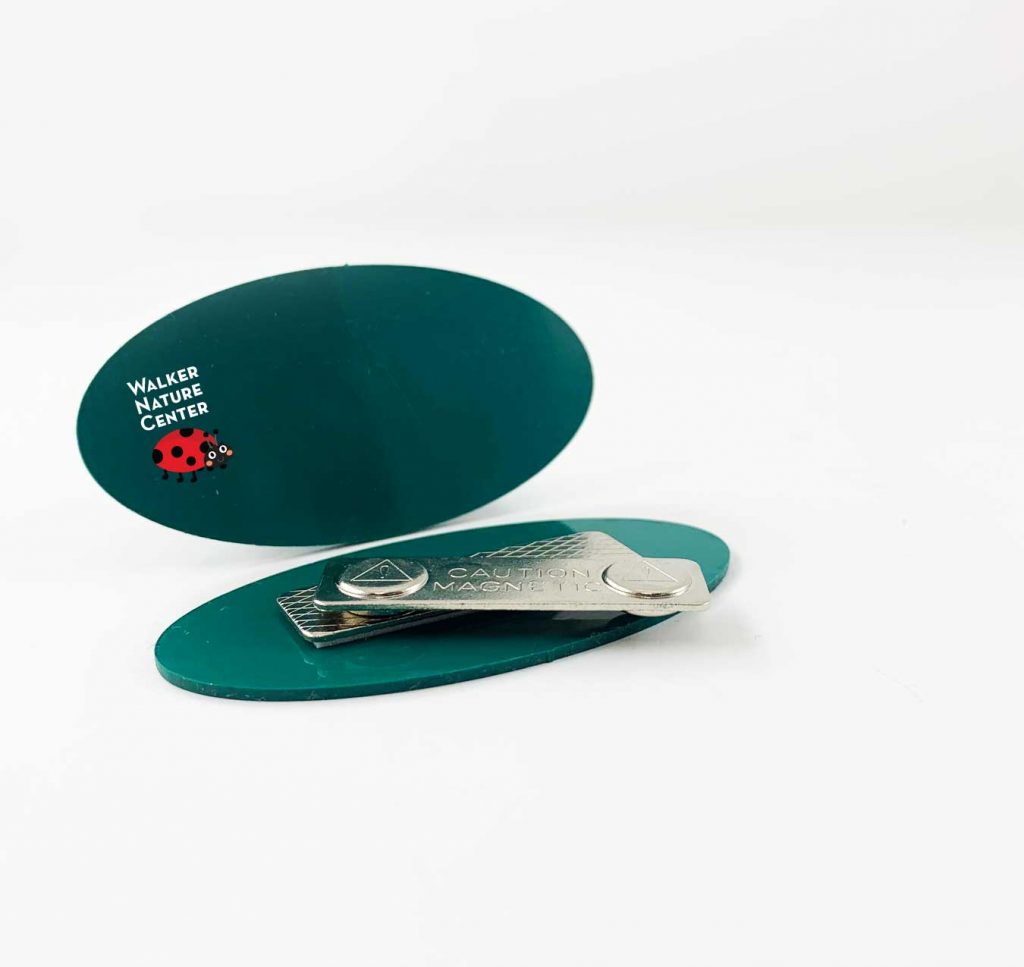 Oval, Chalkboard Name Badges with Logos 3x1.5 - NapNameplates