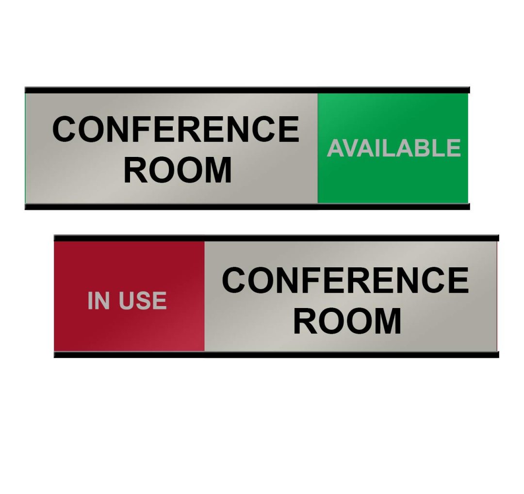 Conference Room Slider Signs, Silver/Colored/Black - Nap Nameplates