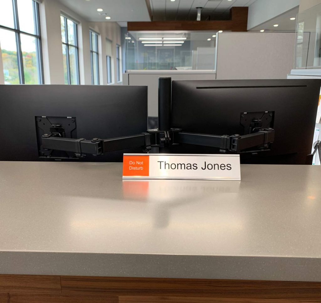 Desktop Sliding Sign with Nameplate Holder 10"x2" - NapNameplates