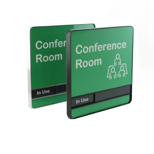 Slider Signs for Conference Rooms, Silver, Red & Green - NapNameplates
