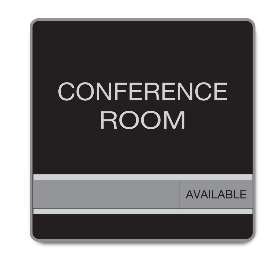Slider Signs for Conference Rooms, Silver, Red & Green - NapNameplates