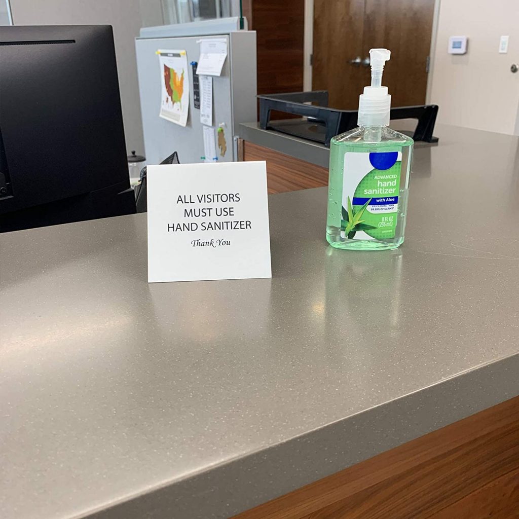 Visitors Must Use Hand Sanitizer Sign for Offices & More - NapNameplates