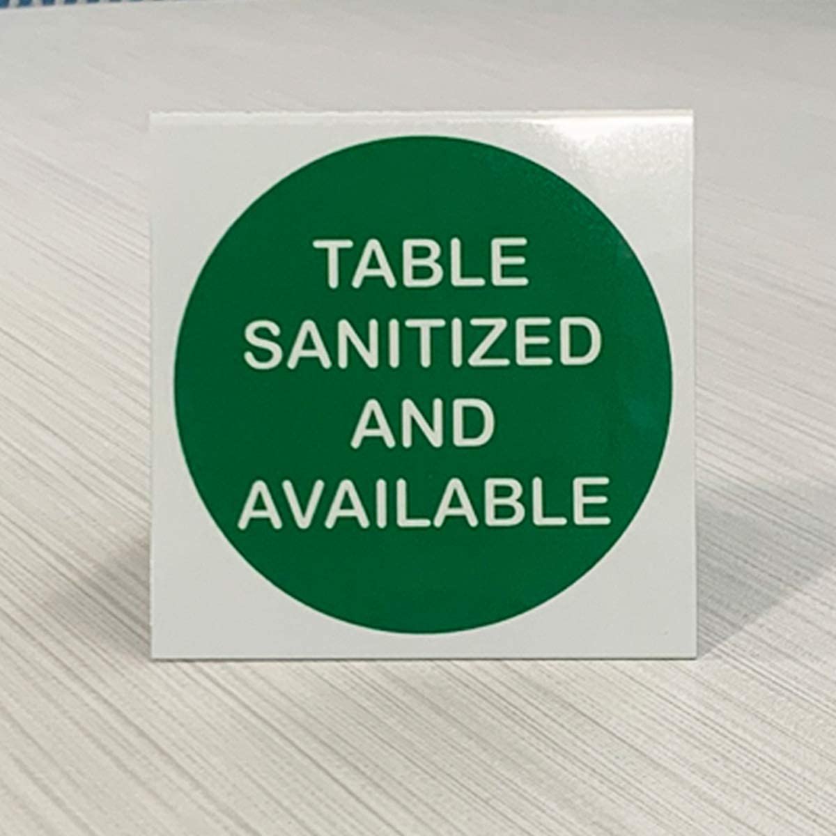 Table Tent Sign - Sanitized and Available Sign - NapNameplates.com