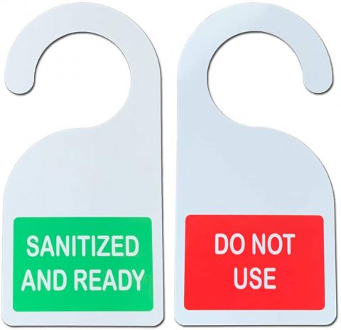 Sanitized Door Hanger Sign - NapNameplates.com